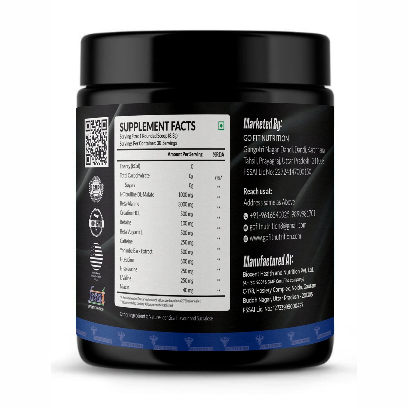 Hyper X Pre Workout (Berry Fusion, 30 Servings, 250G)| 250Mg Caffeine ...