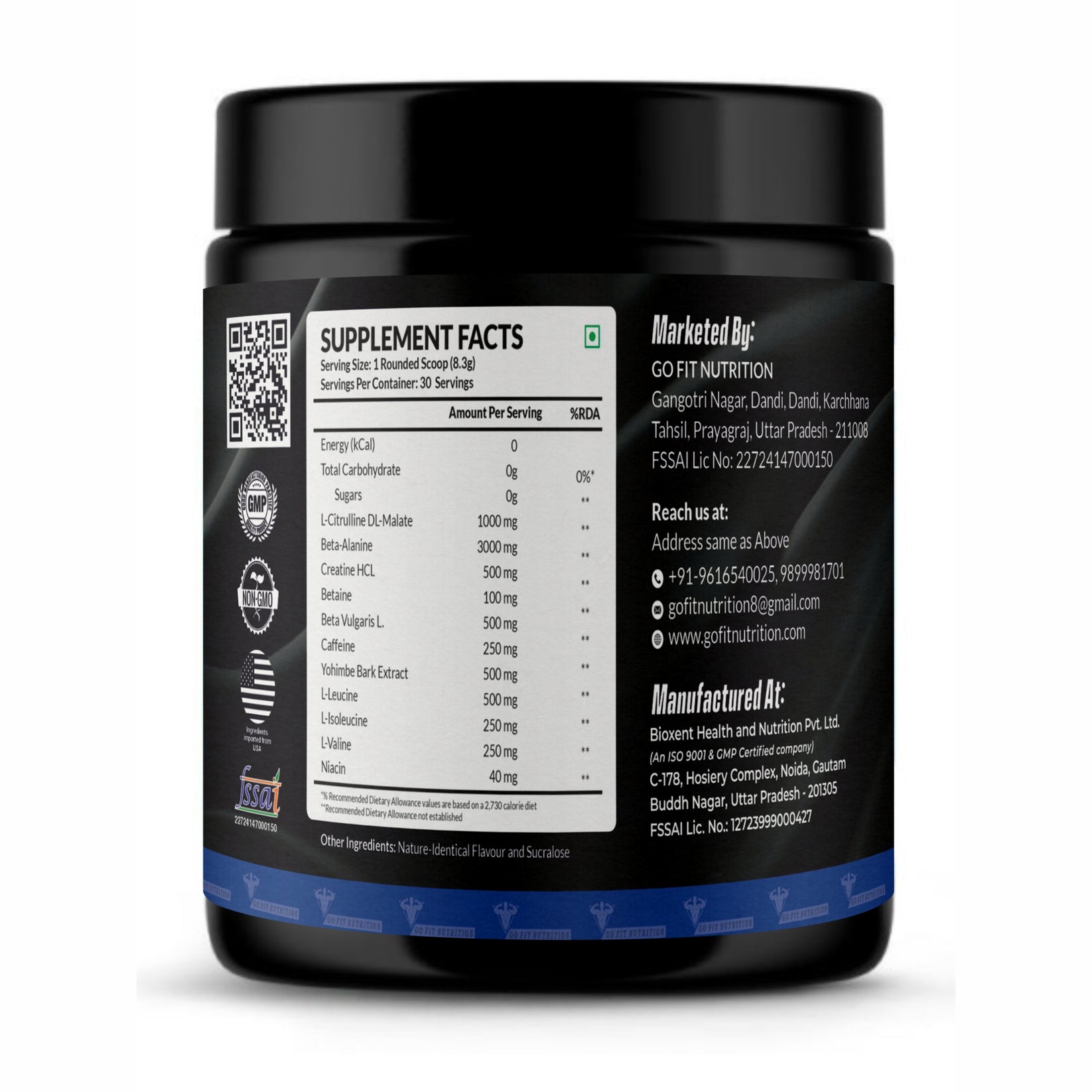Hyper X Pre Workout (Berry Fusion, 30 Servings, 250G)| 250Mg Caffeine ...